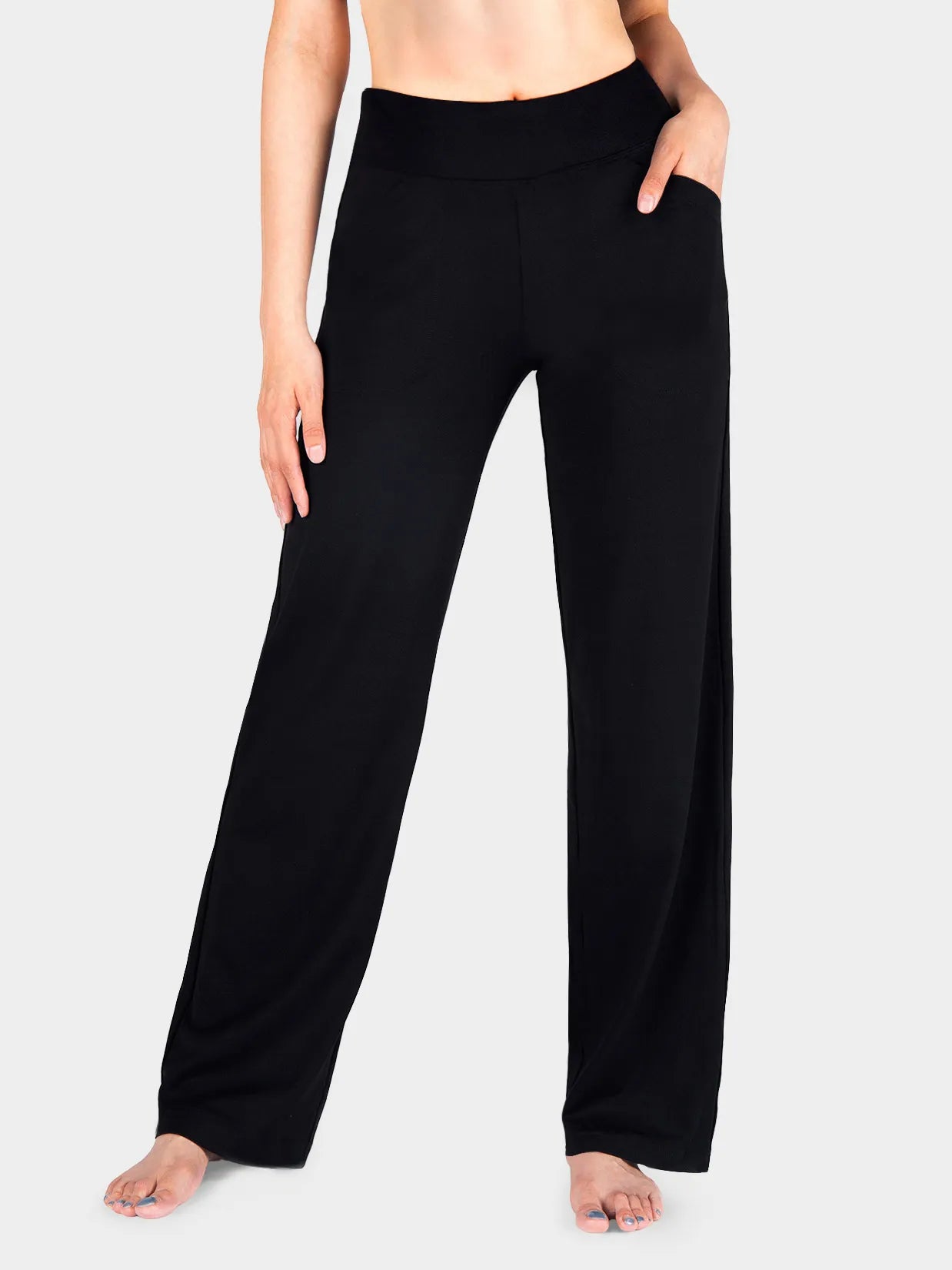 Women's Essential Wide Leg Yoga Pants with Slant Pockets | Yogipace